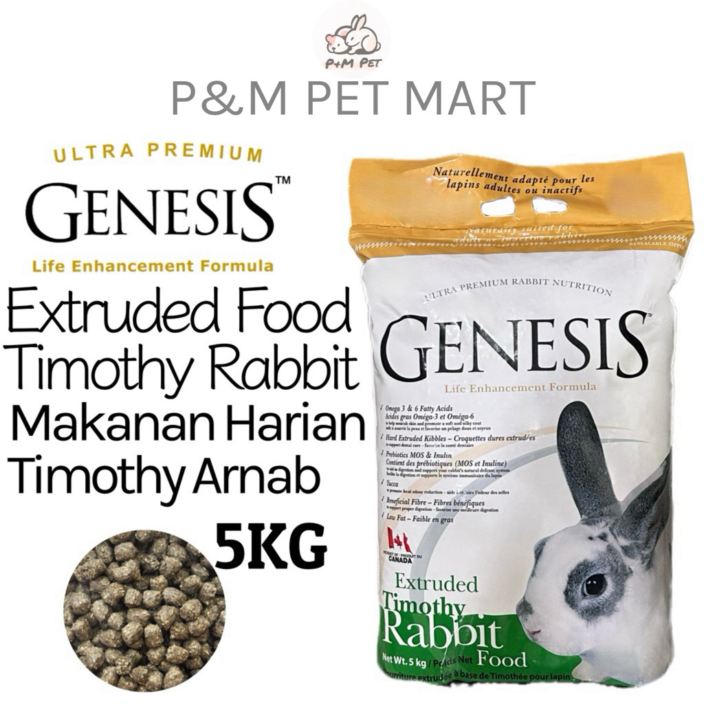 GENESIS ULTRA Extruded Timothy Rabbit Food 5KG｜Serat Tinggi, Nutrisi ...