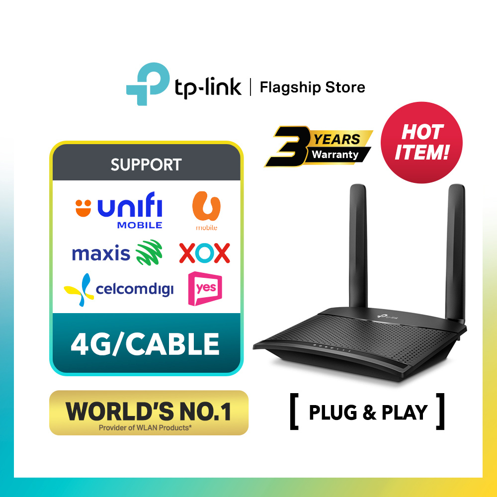 TP-Link 4G Router 300 Mbps TL-MR101 Support Hotspot Unlimited Data Plug ...