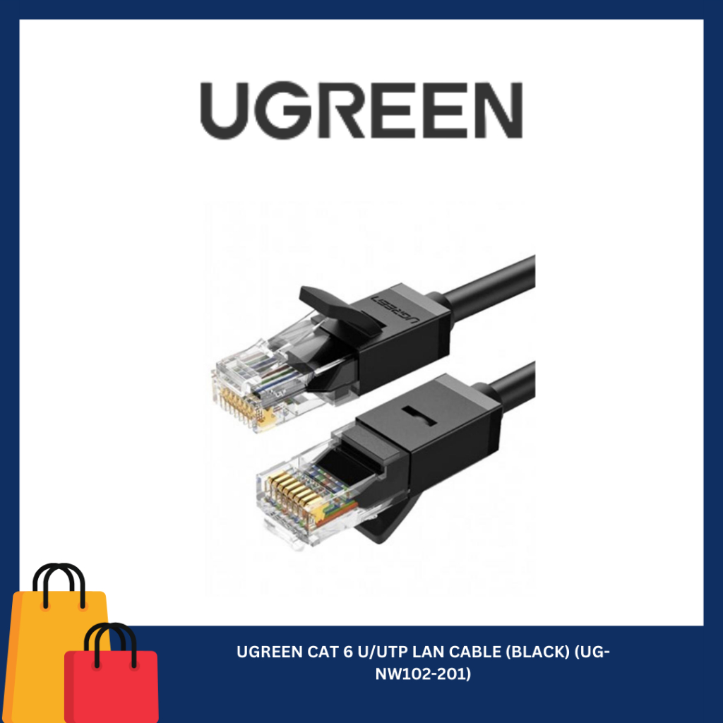 UGREEN CAT 6 U/UTP LAN CABLE (BLACK) (UG-NW102-201)(15M, 20M) | Shopee ...
