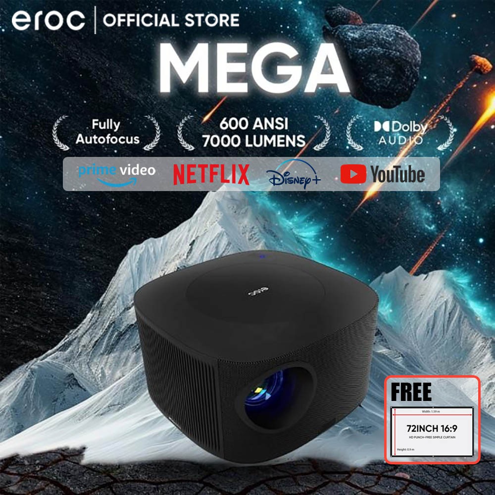 EROC Mega Classroom Smart LCD Projector Android Full HD 4K 1080P / 600 ...
