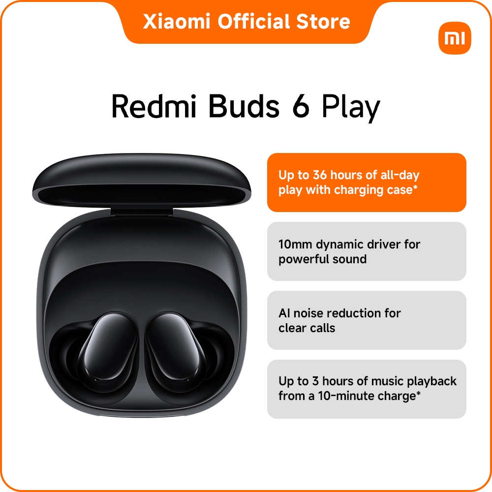 REDMI Buds 6 Play 10mm dynamic driver/up to 36h battery life*/AI noise ...