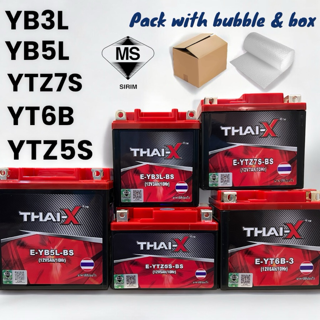 Bateri Motor THAI-X Y16 Y15 LC 125Z RXZ Wave EX5 Vario RSX YTZ5S YB5L ...