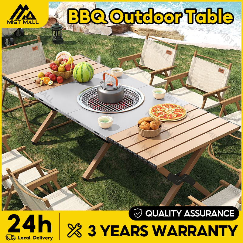 【WTHB】Barbecue Table Chair Set Egg Roll Table Folding Stove Outdoor ...