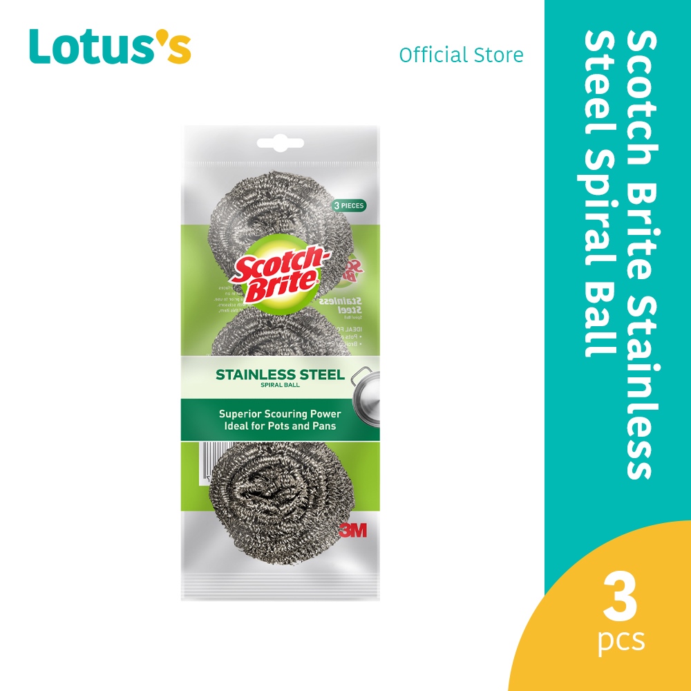 Scotch Brite Stainless Steel Spiral Ball 3pcs | Shopee Malaysia