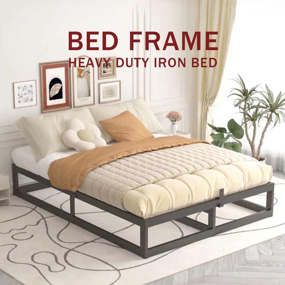 rangka katil saiz queen Bed Frame King Size Platform Bed Frame Metal ...