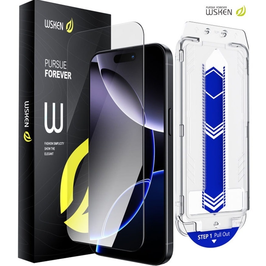 WSKEN No Black Border HD Tempered Glass for iPhone 17ProMax/16/15/14/13 ...