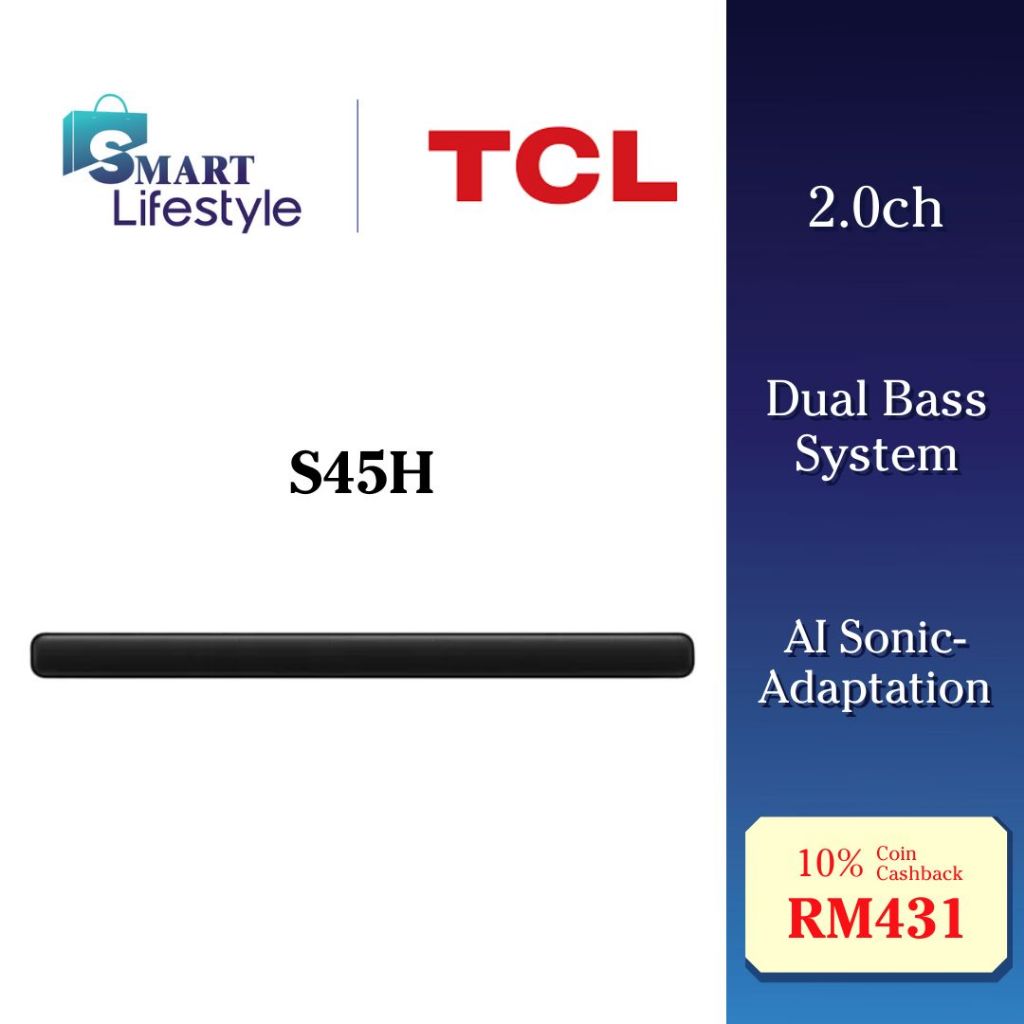 TCL Pro All-in-One Deep Bass Soundbar Dolby Atmos (2.0ch) S45H / Super ...