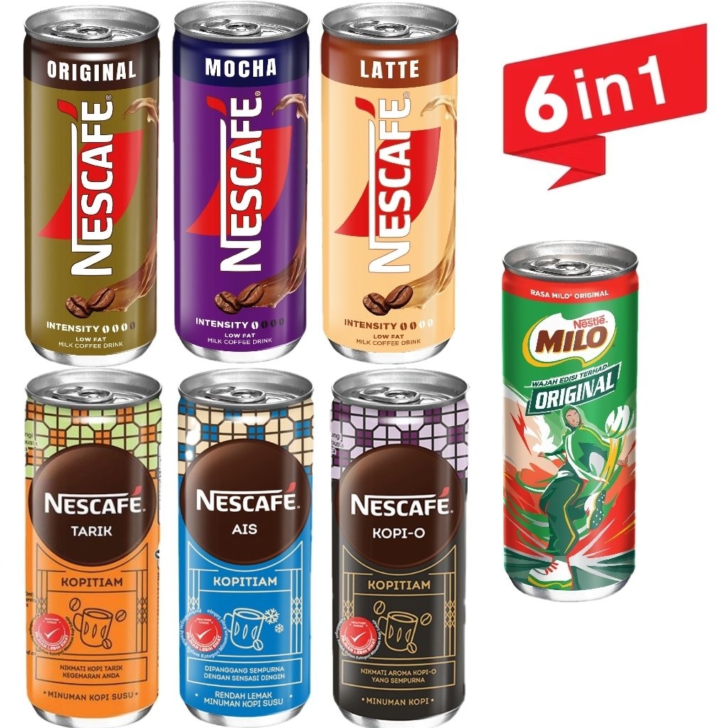 [TKM] Nescafe / Milo Assorted (240ml x 6cans) | Shopee Malaysia