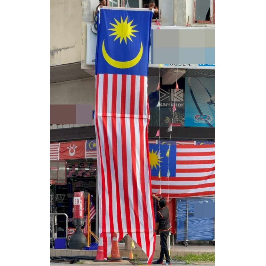 BENDERA MALAYSIA PANJANG 6X24KAKI BANGUNAN TIGA TINGKAT/BENDERA BANTING ...