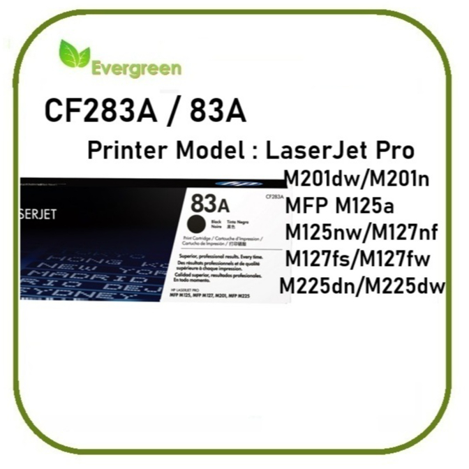Evergreen HP 83A CF283A Black Original LaserJet Toner Cartridge 83A ...
