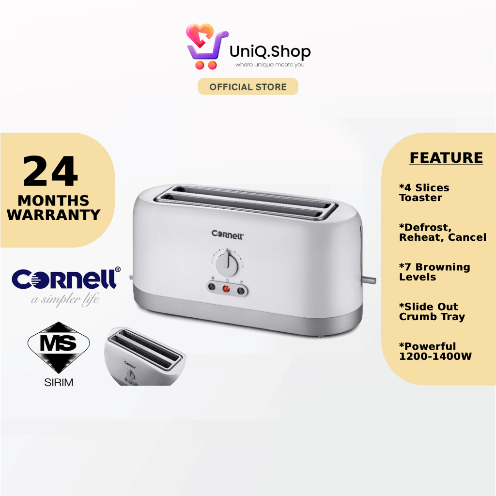 [New] Cornell 4 Slices Bread Toaster | CT-S410 (Pembakar Roti Besar ...