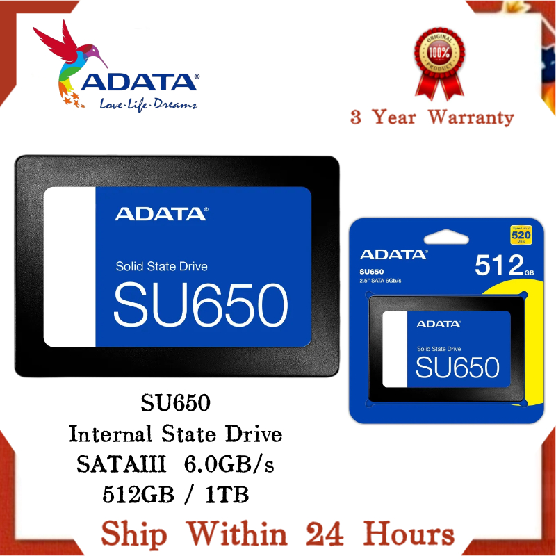 【Ready Stock】ADATA SU650 Solid state drives Internal hard drive SATA3 6 ...