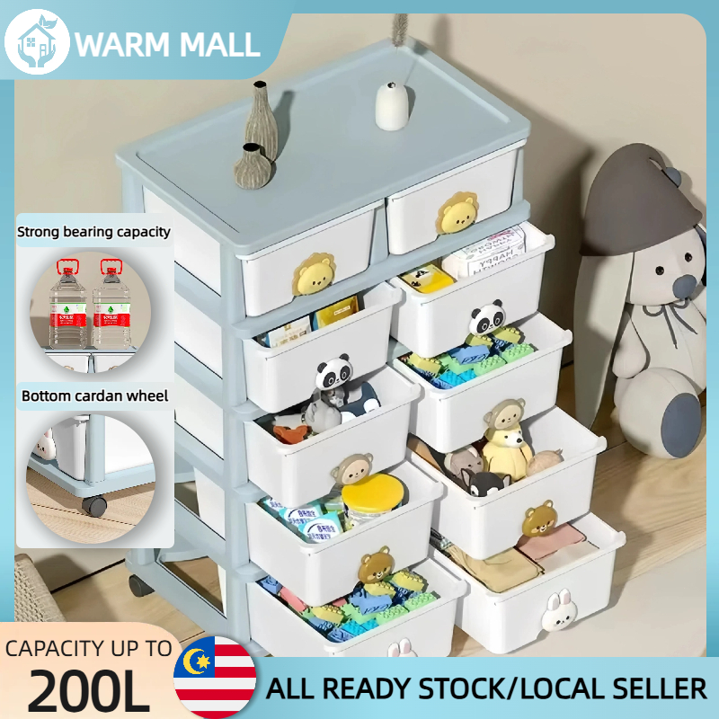 L34/48cm Cartoon Drawer Plastic Storage Cabinets Multipurpose Wardrobes ...