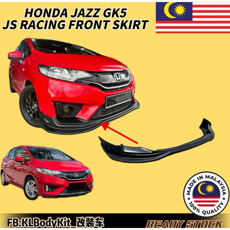 READY STOCK “ HONDA JAZZ GK5 JS RACING FRONT SKIRT PU 2014-2016 ...
