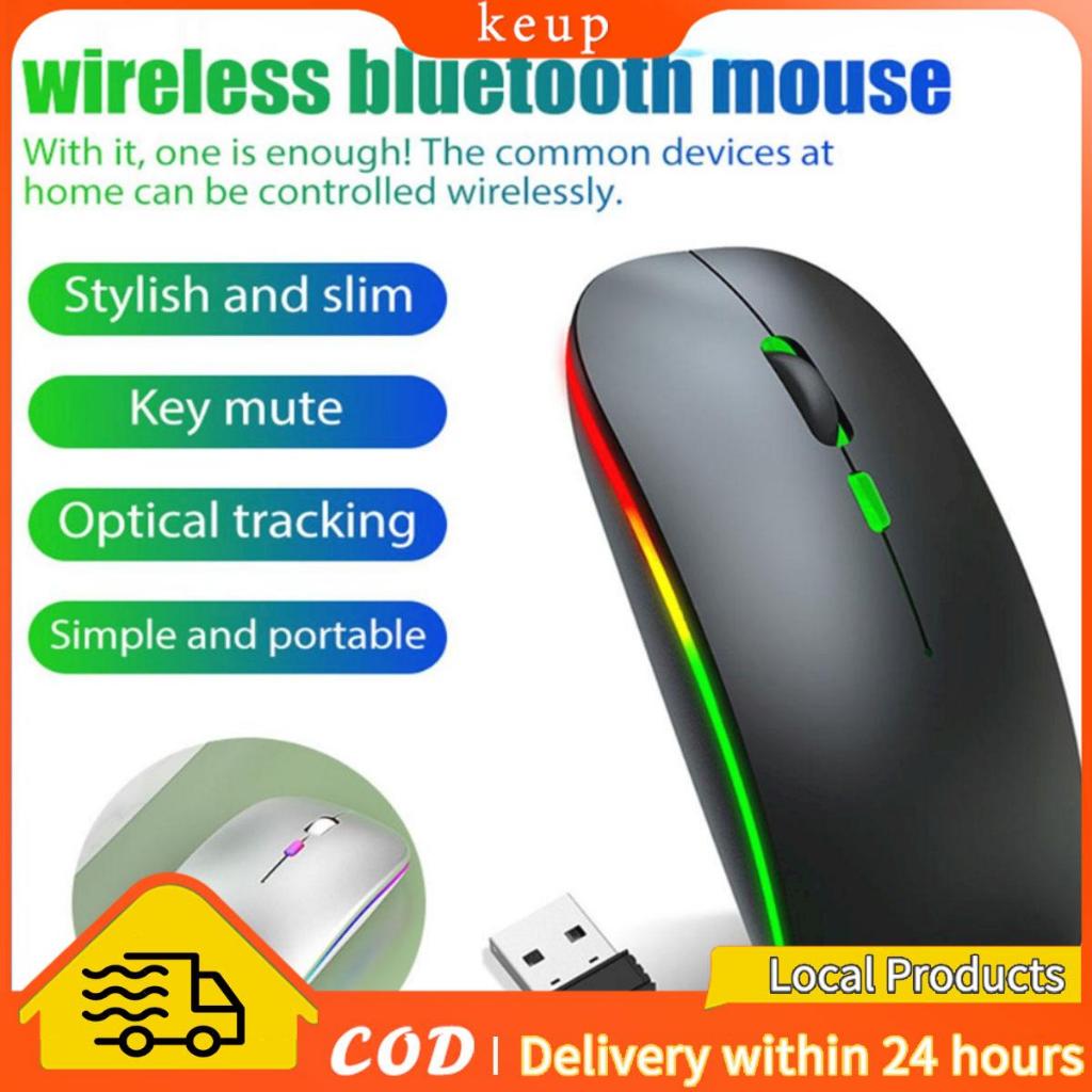 2.4Ghz Wireless Mouse Rechargeable Mouses LED Mice Laptop PC Phones ...
