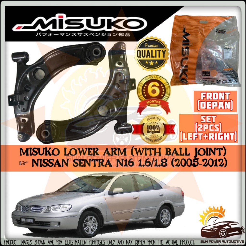 Nissan Sentra N16 1.6 / 1.8 (2005-2012) MISUKO LOWER ARM SET ( FRONT ...