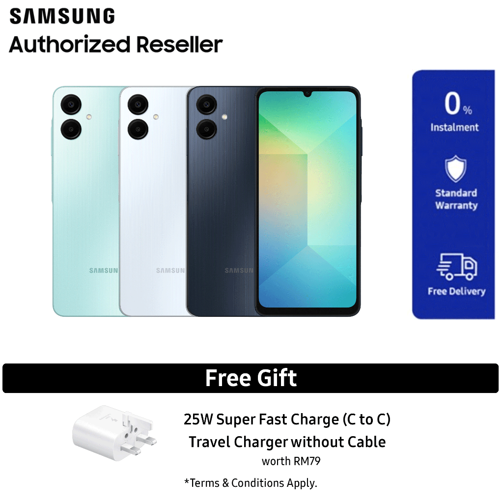 Samsung Galaxy A06 (A065) (Light Green/ Black/ Light Blue) (4GB RAM ...