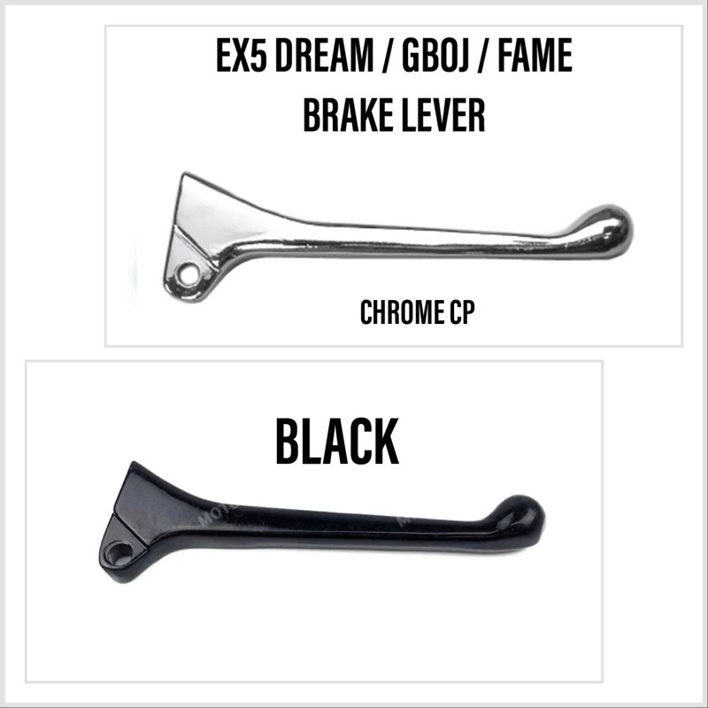 Honda Ex5 Dream New Brake Lever R/H Kanan Standard Black / Chrome CP ...