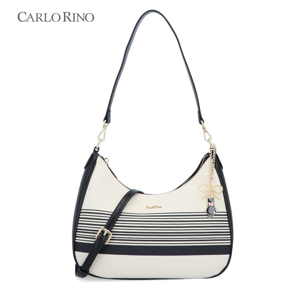 Carlo Rino Nautical Stripe Shoulder Bag - Black | Shopee Malaysia