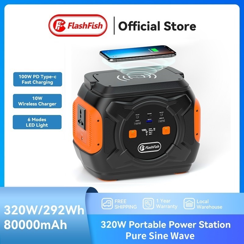 Flashfish A301 Portable Power Station Pure Sine Wave Camping Solar ...