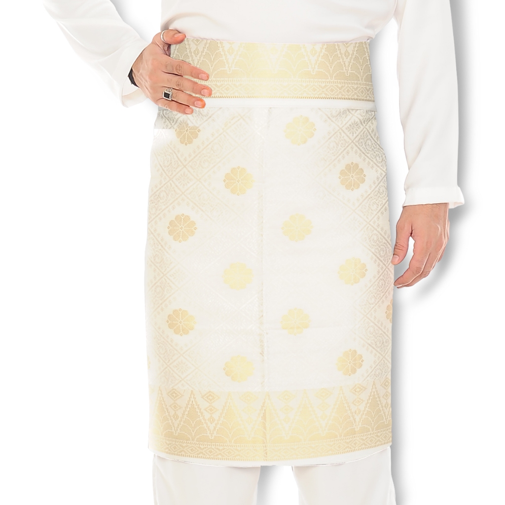 Songket Republik Sampin Tenun Samping Tunang Songket Putih Silver Putih ...