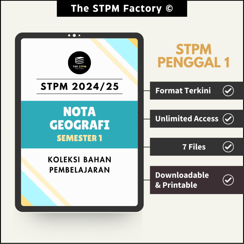 STPM 2025 | Nota Geografi (Penggal 1) | Shopee Malaysia