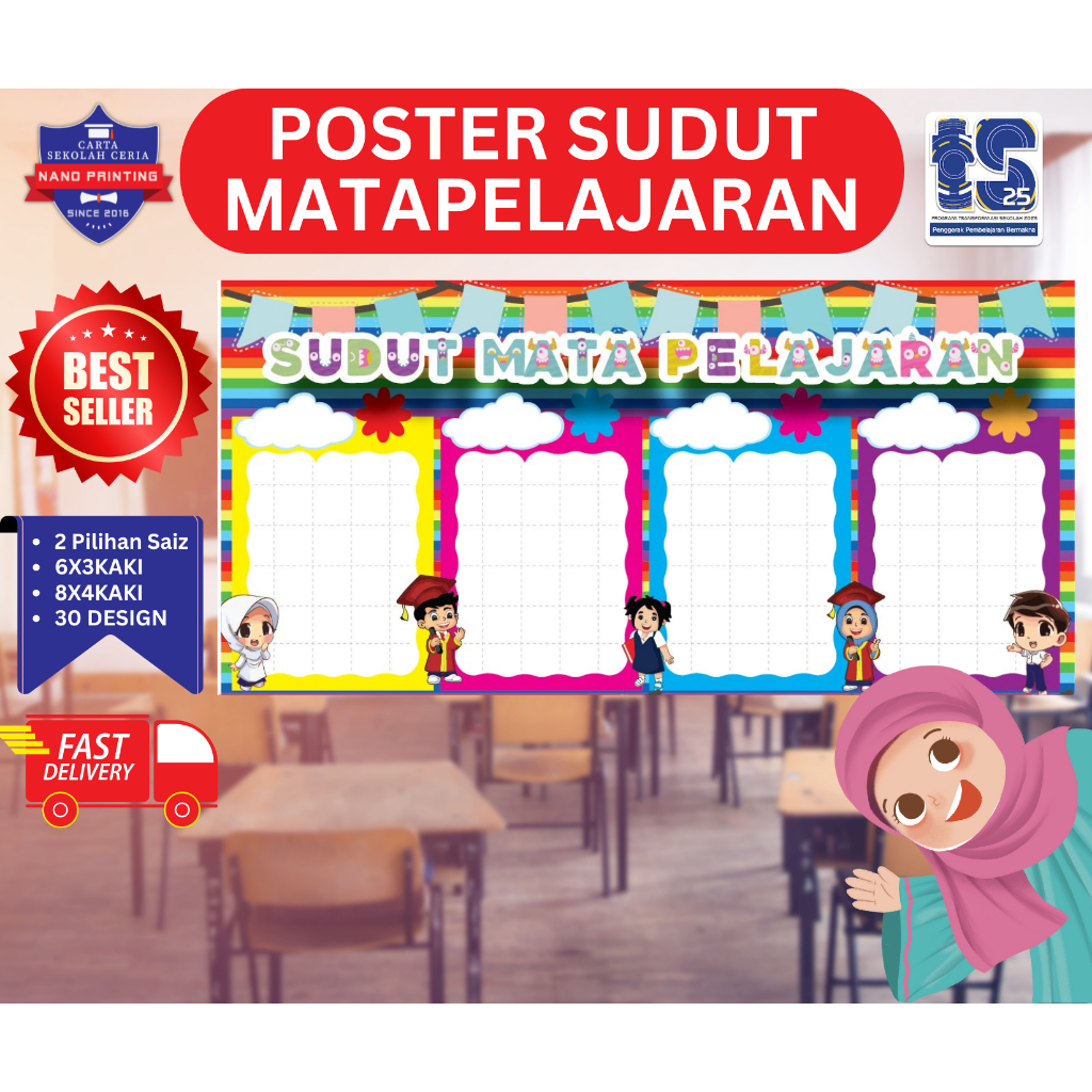 🏃1 DAYSHIP🏃 JIMAT! Banner SUDUT MATAPELAJARAN Sekolah Ceria / SUDUT ...
