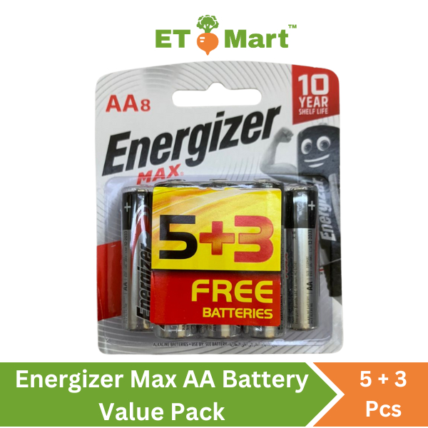 Energizer Max AA/AAA Battery 8pcs (5+3) Value Pack | Shopee Malaysia