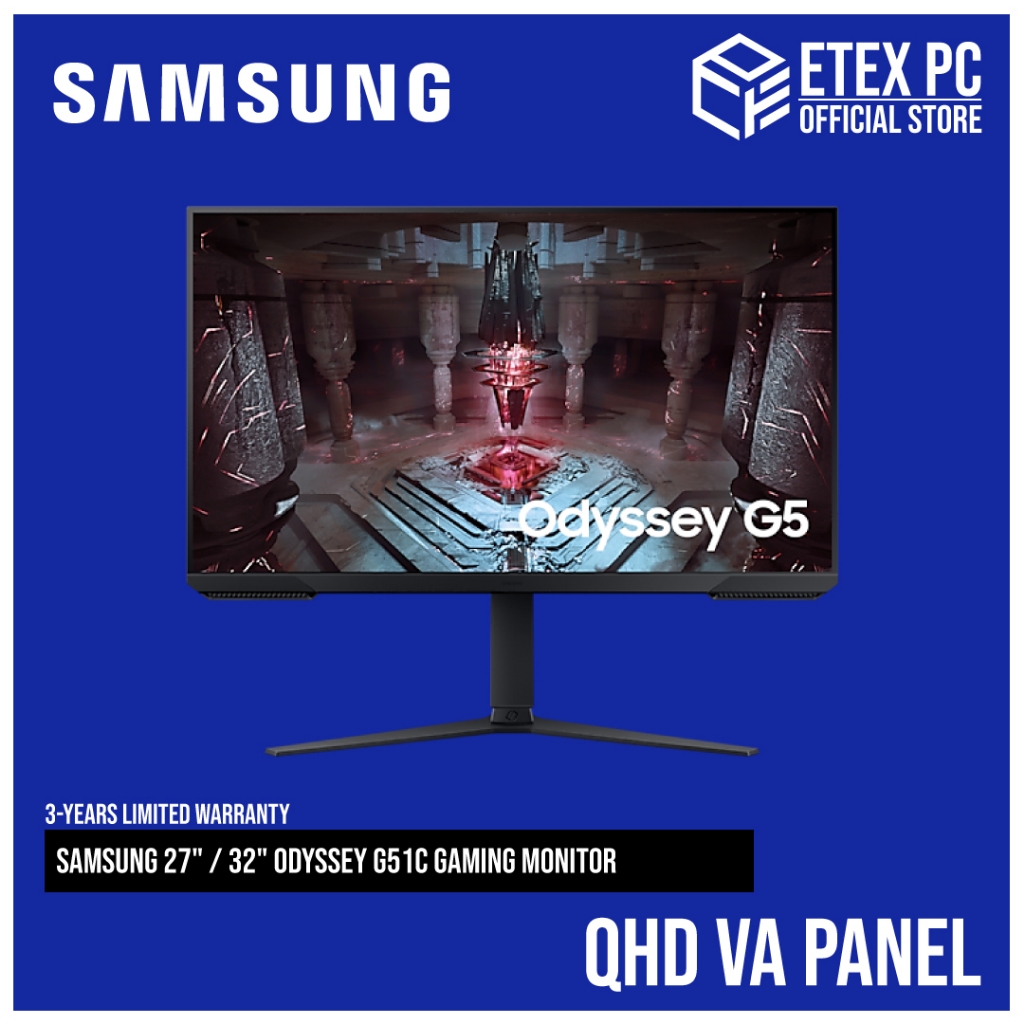 SAMSUNG 27" / 32" Odyssey G51C Gaming Monitor - 2K QHD / VA Panel / 165Hz / 1ms / HDR10 ...