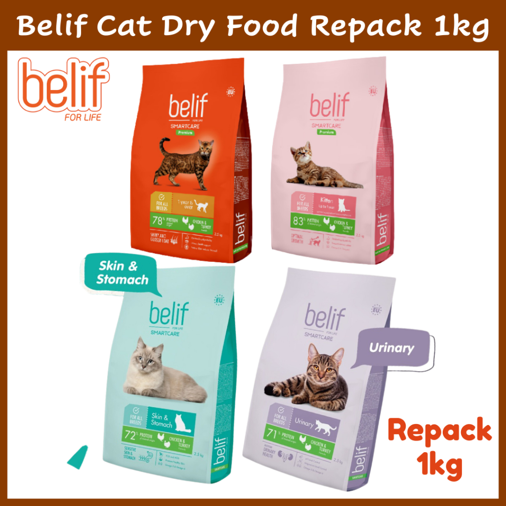 Belif Smartcare Cat Dry Food Repack 1kg Premium Adult Kitten All Breeds ...