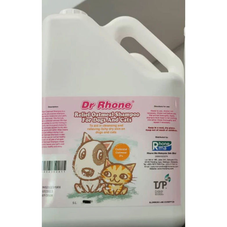 Dr Rhone Relief Oatmeal Shampoo For Dogs and Cats 5 liter | Shopee Malaysia