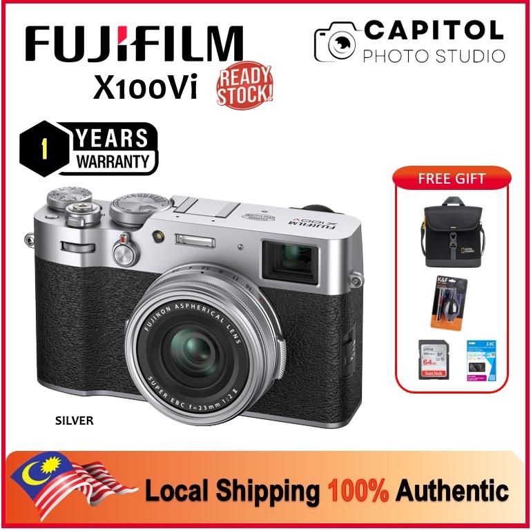 Fujifilm X100Vi f/2.0 Lens (23mm) Digital Camera (silver)(black ...