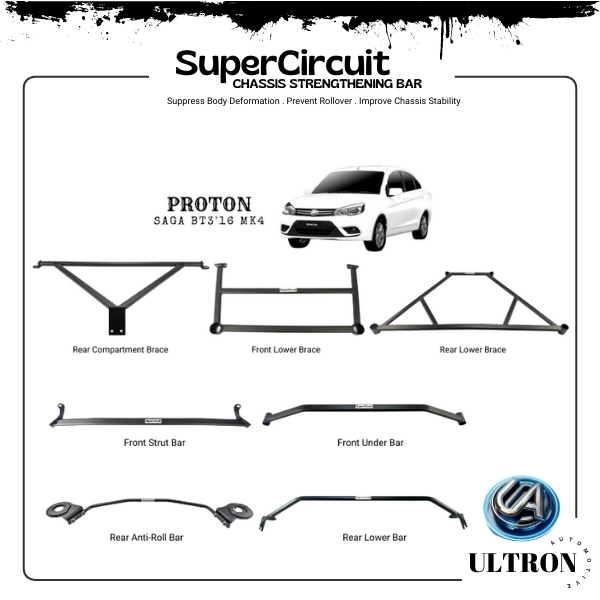 SuperCircuit Chassis Strengthening Safety Bar Proton Saga (BT) 2008 ...