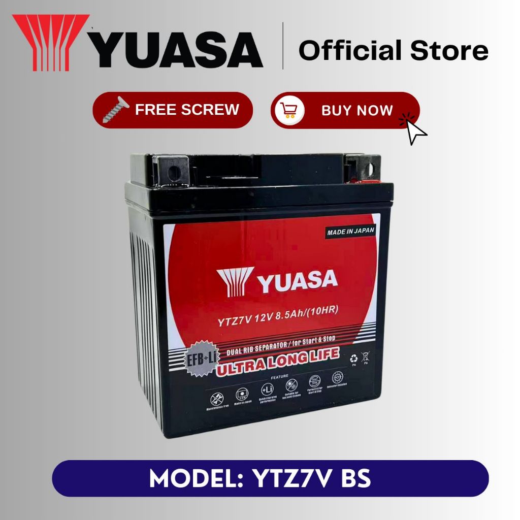 YUASA YTZ7V YTZ7 BATTERY MOTOR NVX155 NMAX155 N MAX NVX PCX N MAX ...