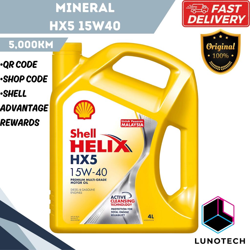 [ORIGINAL] UNTUK PASARAN MALAYSIA Shell Helix HX5 15W40 Mineral Engine ...
