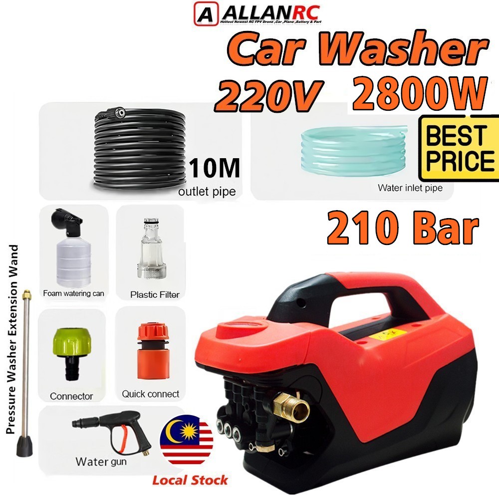High Pressure Water Jet Car Wash 220V 2800W Home Cleaner Spray Car Washer Automatic Water Jet ...
