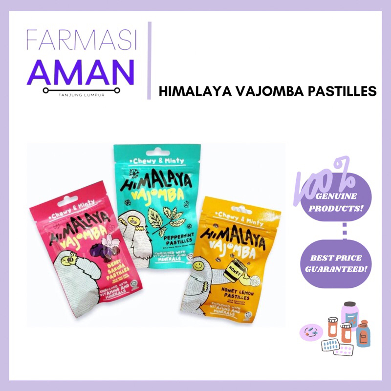 Himalaya Vajomba Pastilles 25g (Berry Sakura / Honey Lemon / Peppermint ...