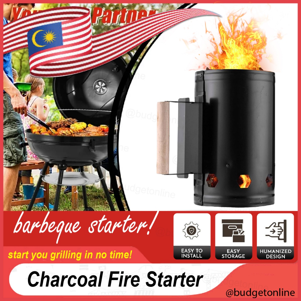 Barbecue Charcoal Chimney Starter BBQ Fire Starters Bucket Briquette ...