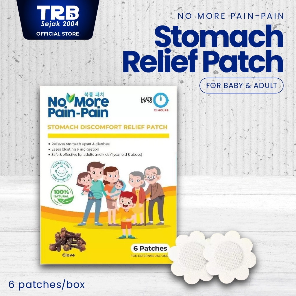 [ TRB ] No More Pain Pain Stomach Relief Patch ｜Pelekat Kembung Perut & Sakit Perut ｜6 pcs per ...
