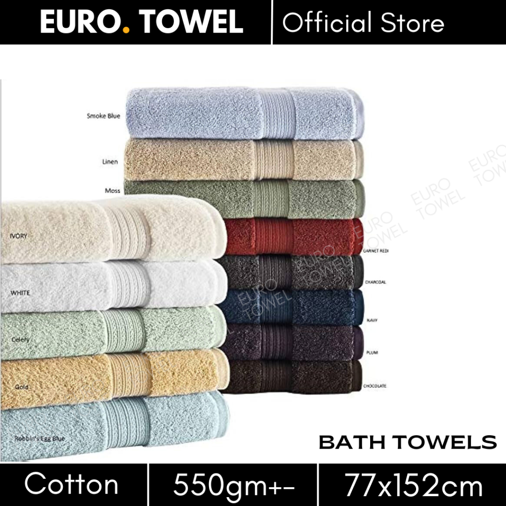 Bath Towel 100% Natural Cotton 70x140cm 400gram Soft Tuala Mandi Serap ...