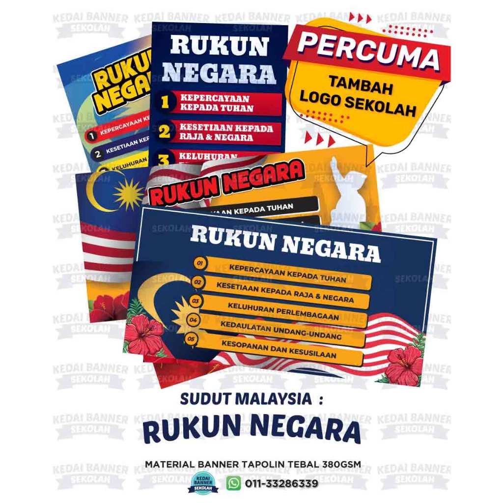 Banner Rukun Negara | 5 Rukun Negara Malaysia | Sudut Malaysia ...