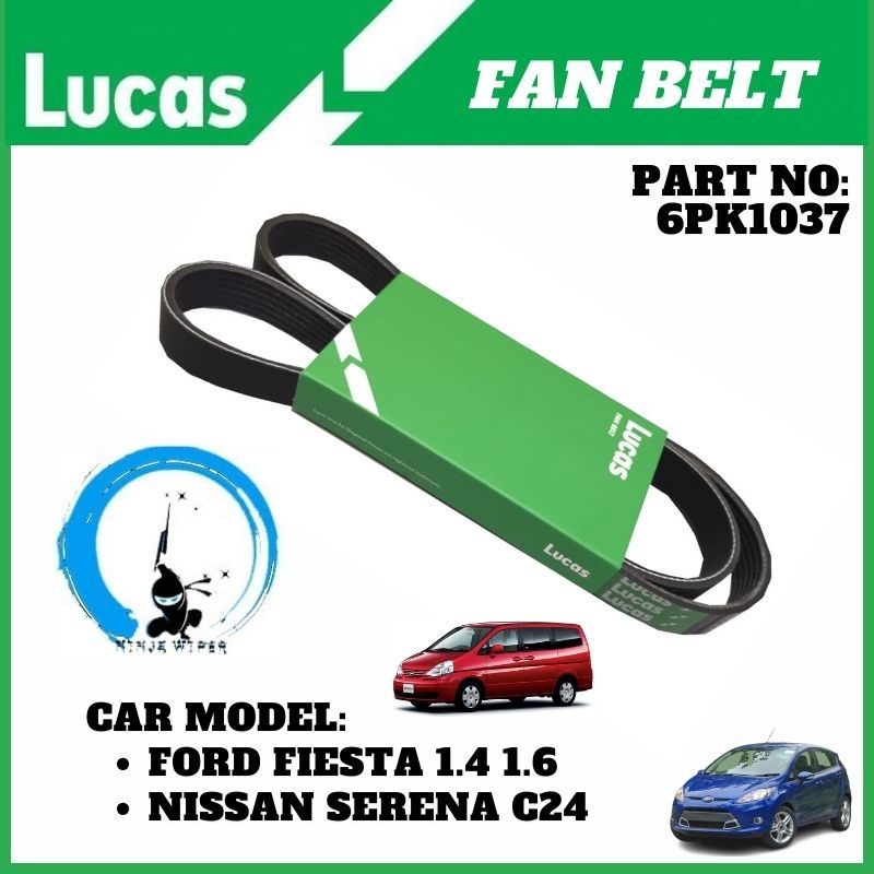 LUCAS BRAND FAN BELT FOR FORD FIESTA 1.4 1.6 NISSAN SERENA C24 6PK1037 ...