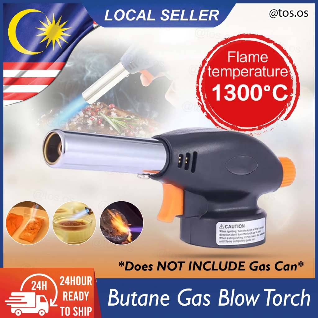 Butane Gas Blow Torch Adjustable Flame Gun Head Auto Ignition Gas ...