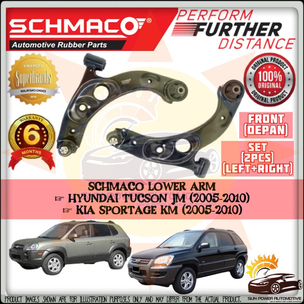 Hyundai Tucson JM / Kia Sportage KM (2005-2010) SCHMACO LOWER ARM SET ...