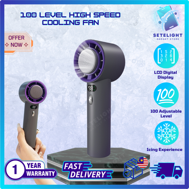 Handheld Mini Cooling Fan Portable Icing Strong Wind Fan With 100 Gear ...