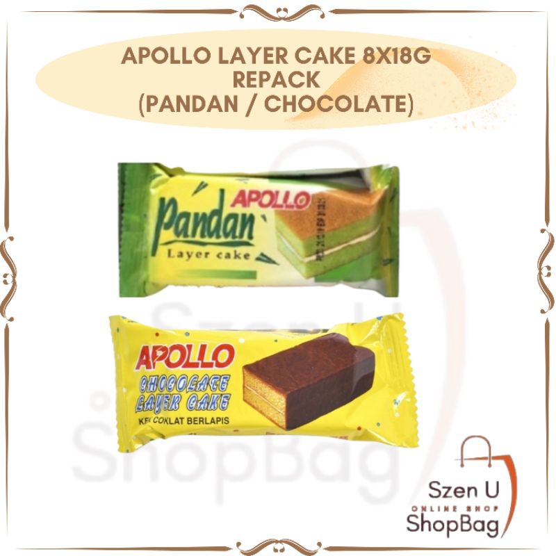 Apollo Layer Cake Repack - 8s x18g (Flavor: Chocolate / Pandan ...