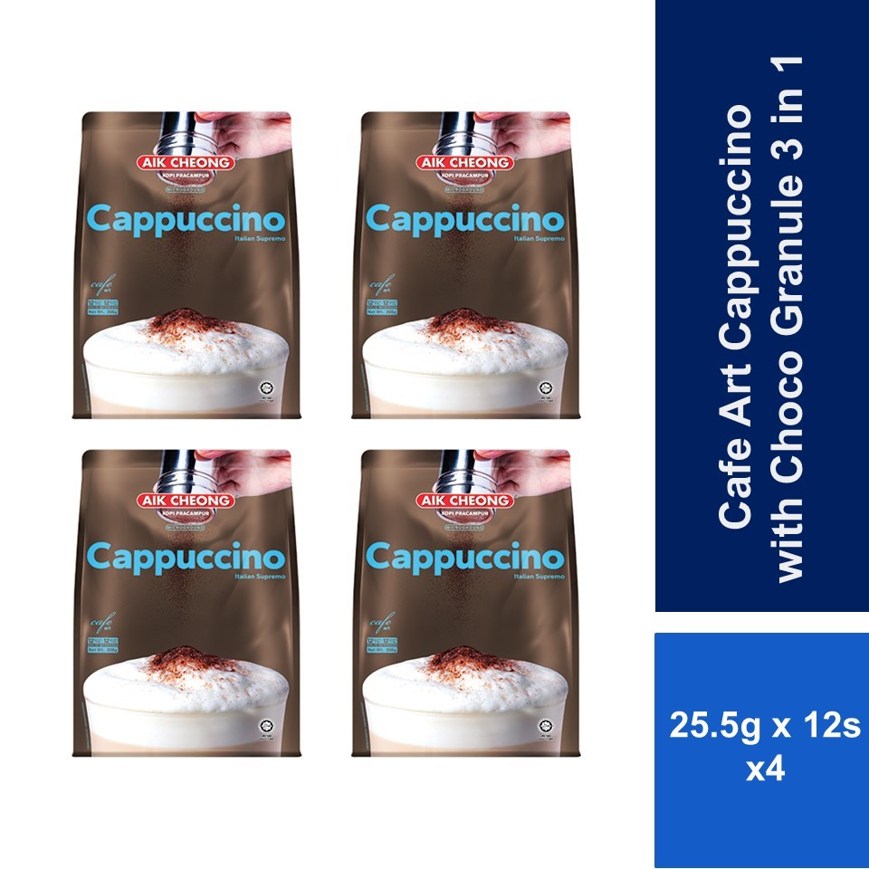 [Bundle of 4] Aik Cheong 3 In 1 Cappuccino with Choco Granule (12s x ...