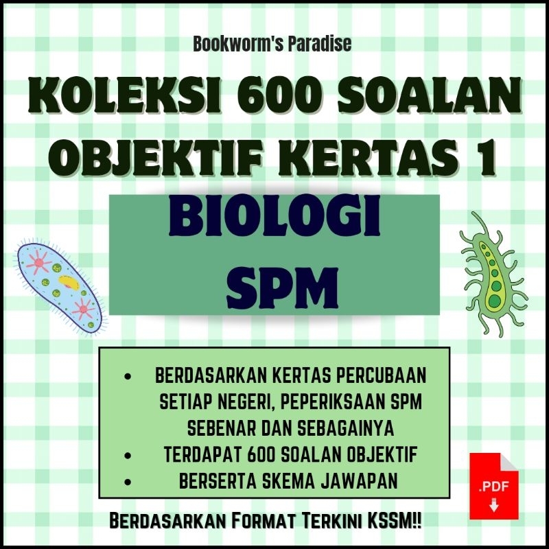 [SOFTCOPY/PDF] KOLEKSI 600 SOALAN OBJEKTIF (KERTAS 1) BIOLOGI SPM ...