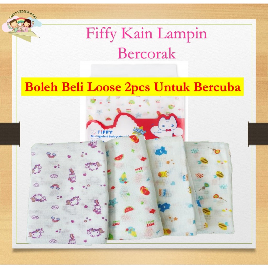 Fiffy Baby Printed Napkin/ Kain Lampin Bayi (76cm x 76cm) 100% Cotton ...