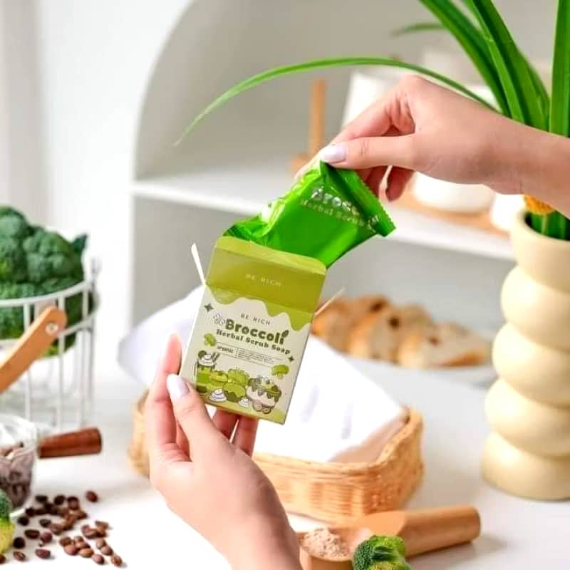 Be Rich Broccoli Herbal Scrub Soap 35G | Shopee Malaysia